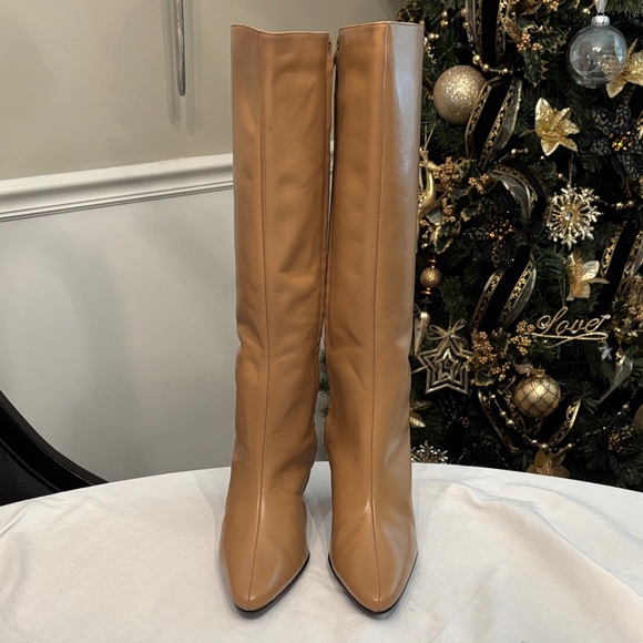 Colin Stuart | Shoes | Colin Stuart Leather Tan Heeled Boots | Poshmark